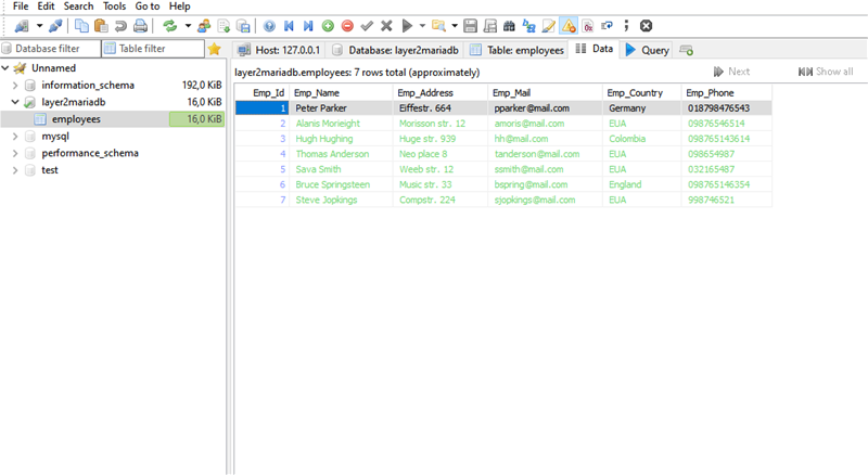MariaDB Integration via Layer2 | easy & code-free MariaDB Integration via Layer2 | easy & code-free